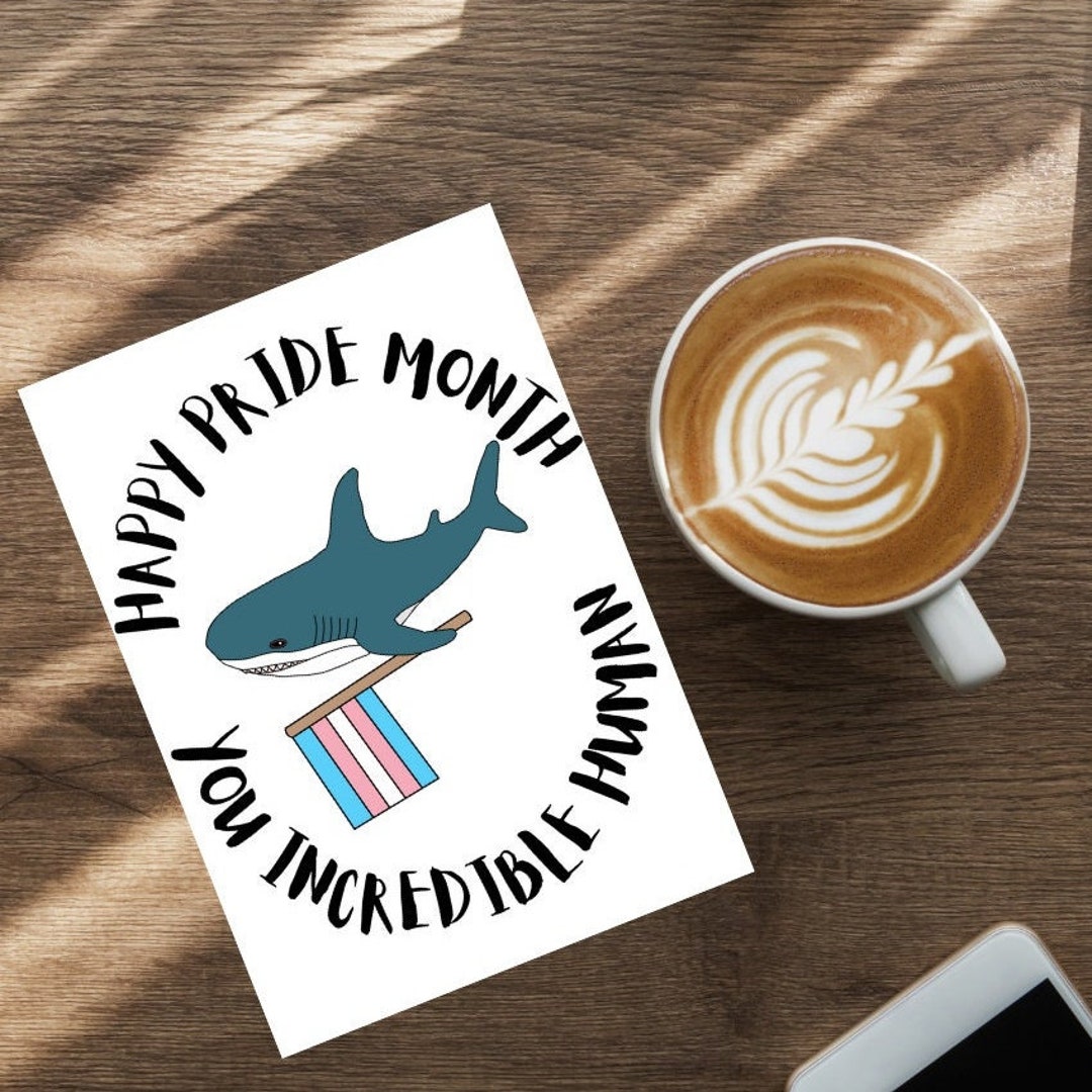 Blahaj Shark Trans Pride Flag Happy Pride Month Dowloadable Printable ...