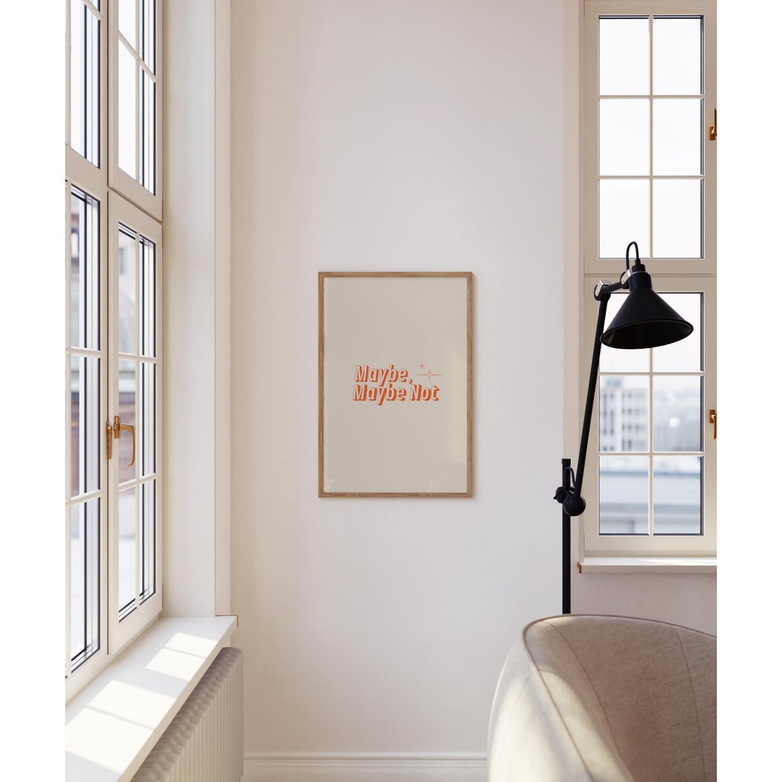 Maybe Maybe Not Poster, Wall Art Trendy Retro Quote, Motivational ...