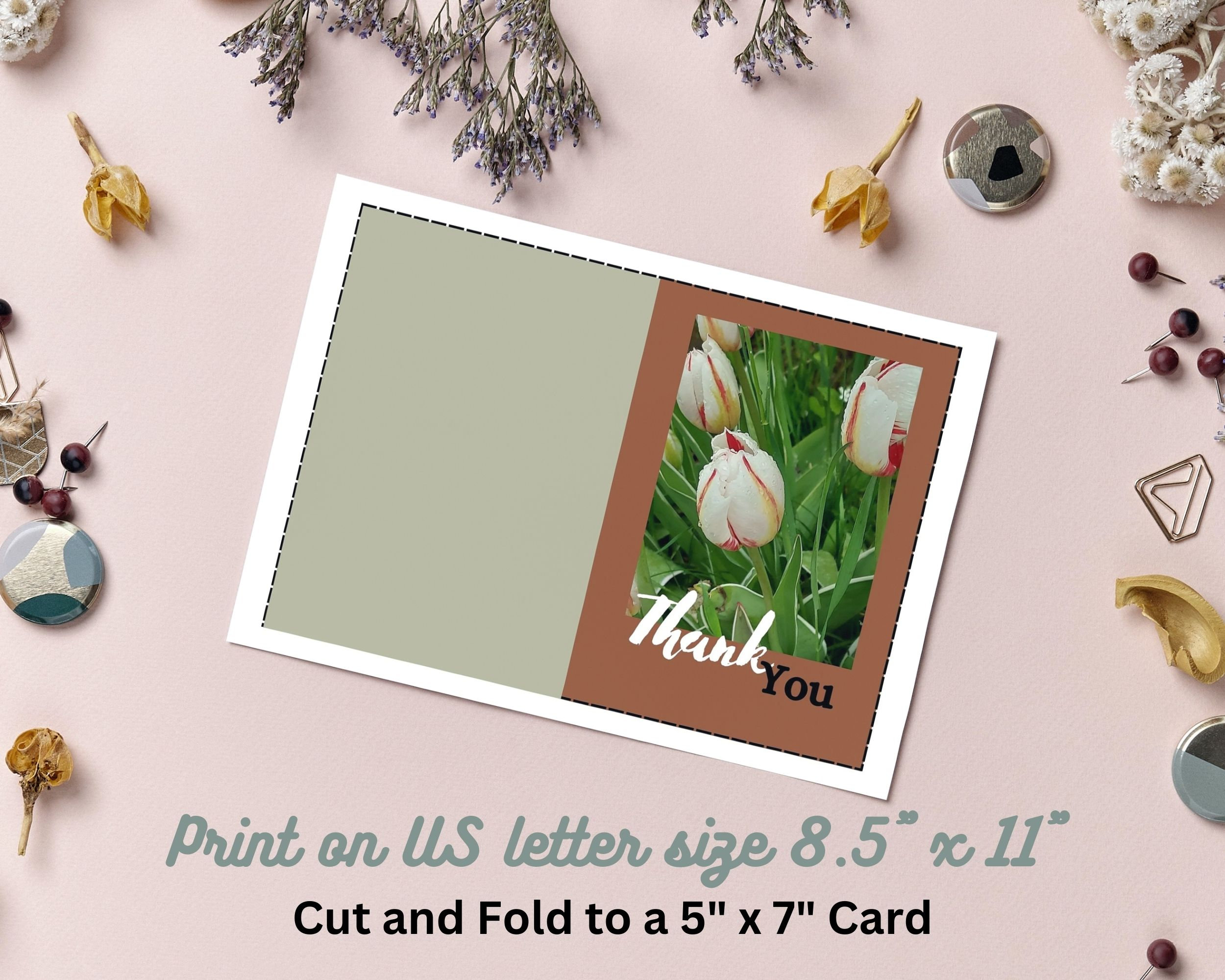 Printable Templates Thank You Card - Etsy