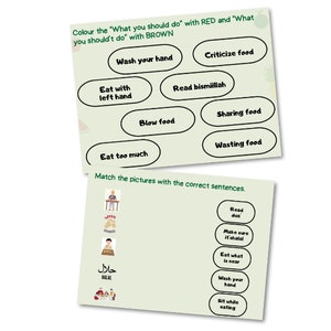 Taallam | Islamic Etiquette Worksheet | Printable | Activities - Etsy