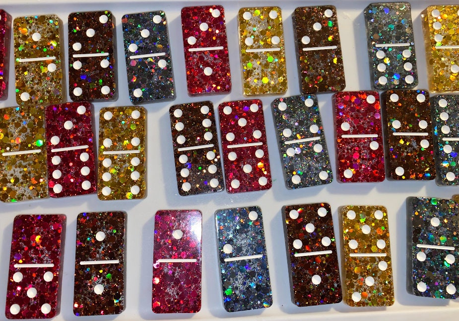 Elegant Double 6 Resin Domino Game Set Handmade Designer Dominos Fun ...