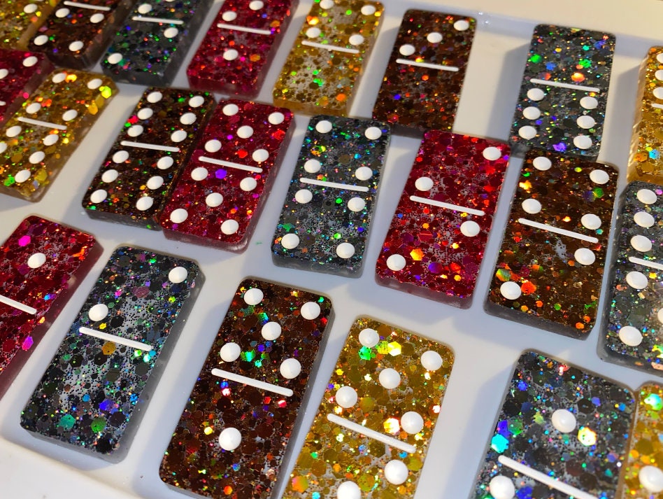 Elegant Double 6 Resin Domino Game Set Handmade Designer Dominos Fun ...