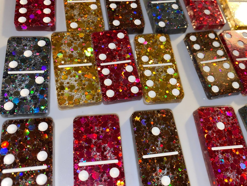 Elegant Double 6 Resin Domino Game Set Handmade Designer Dominos Fun ...