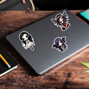 Adorable Gothic Chibi Girl, Print and Cut Sticker Sheet Template ...