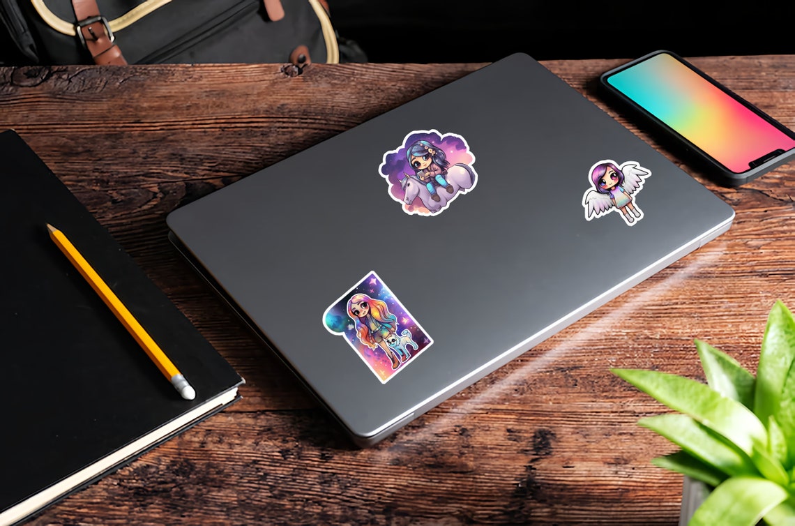 Cute Kawaii Girl Sticker, Chibi Sticker Sheet Template, Animals Sticker ...