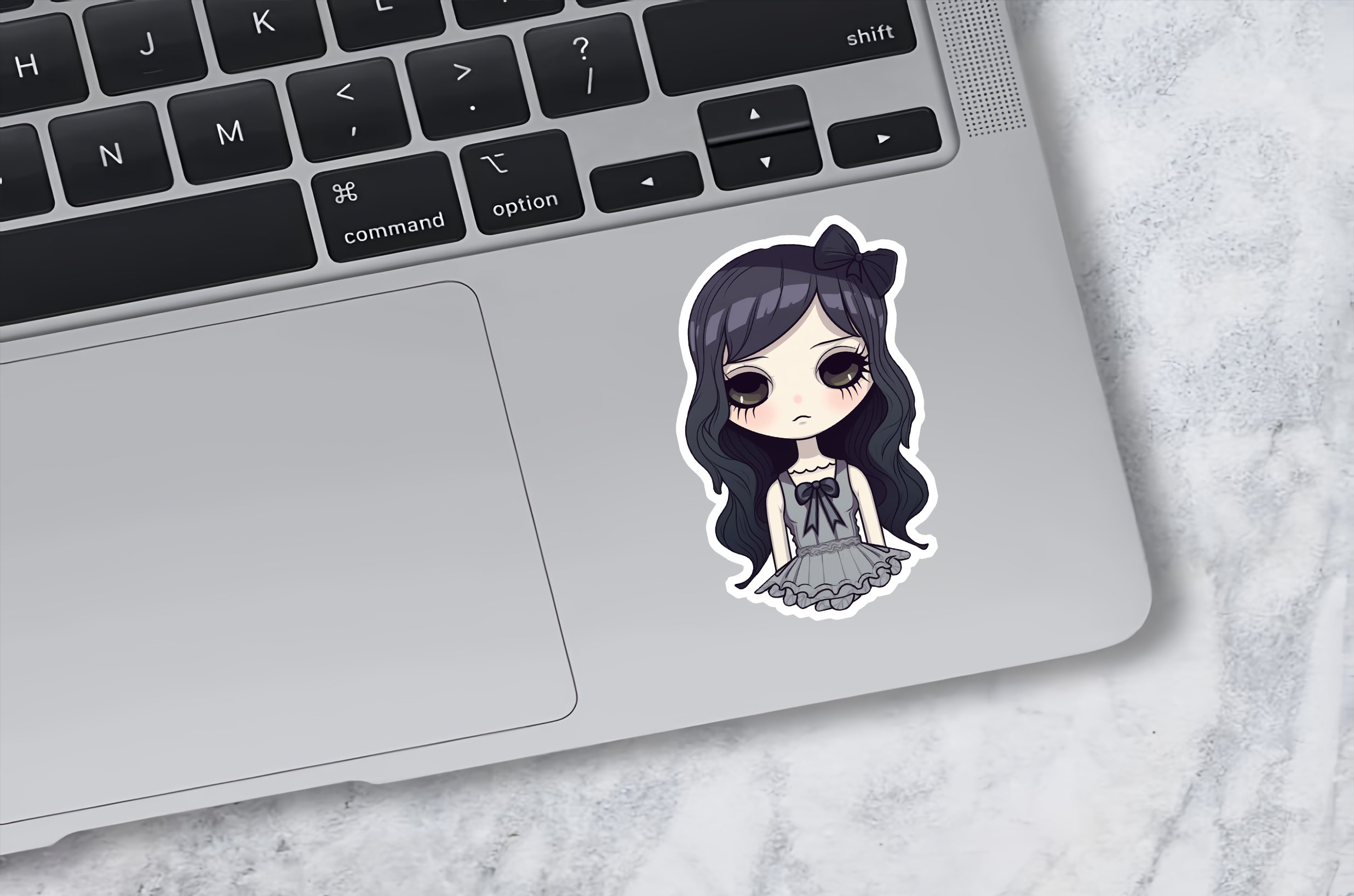 Adorable Gothic Chibi Girl, Print and Cut Sticker Sheet Template ...
