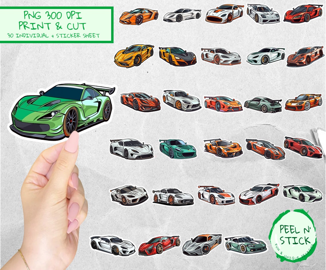 Sports Car Sticker Luxury Car Sheet Template Race Car - Etsy