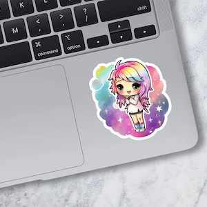 Cute Kawaii Girl Sticker, Chibi Sticker Sheet Template, Animals Sticker ...