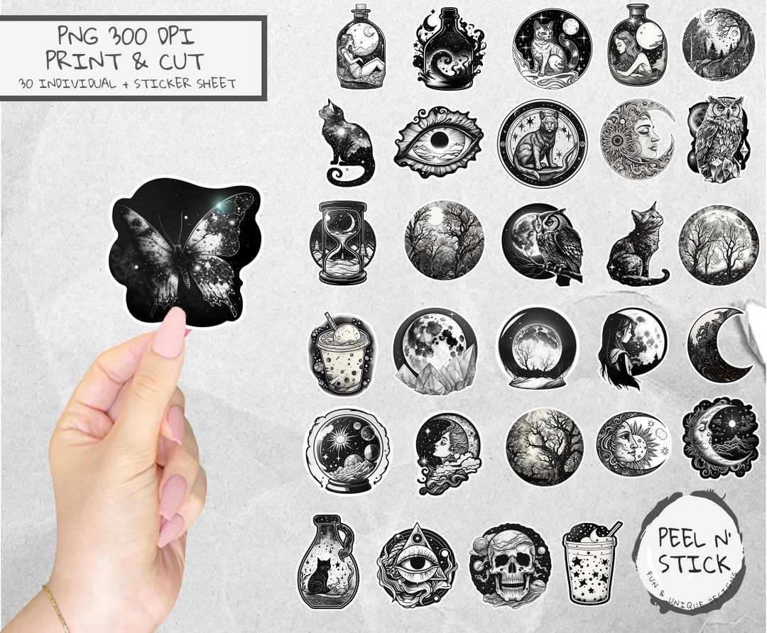 Celestial Aesthetic Stickers Sheet, Animal Zodiac Galaxy Template ...