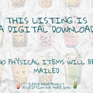 Boba Tea Sticker, Kawaii Bubble Drinks Sticker Sheet Template, Animals ...