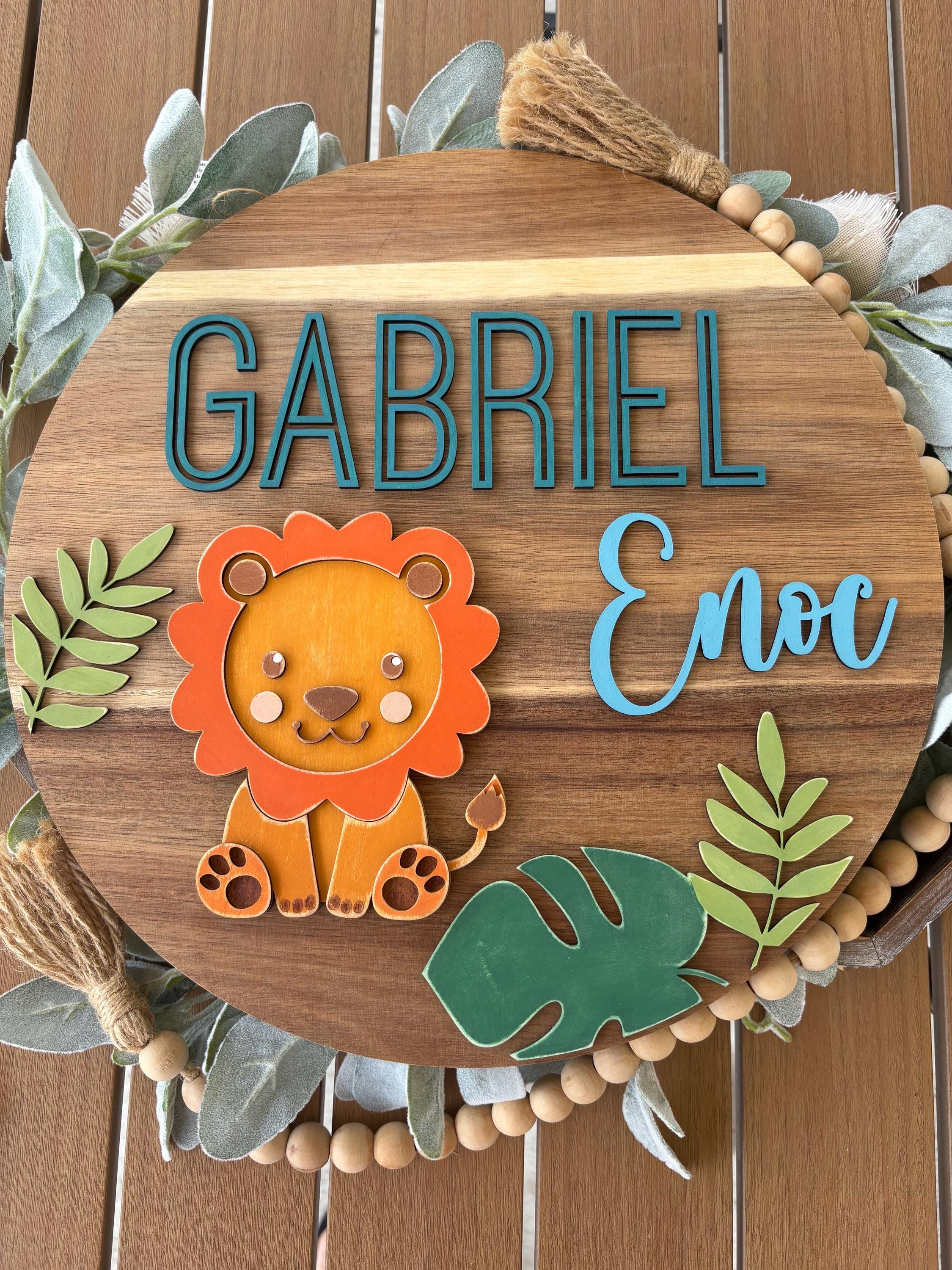 Personalized Safari Jungle Name Sign 3D - Custom Wooden Nursery Decor ...