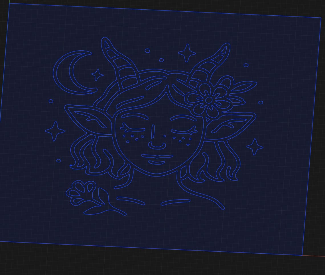 Forest Spirit Svg – Fae Creature Line Art With Stars and Moon for ...