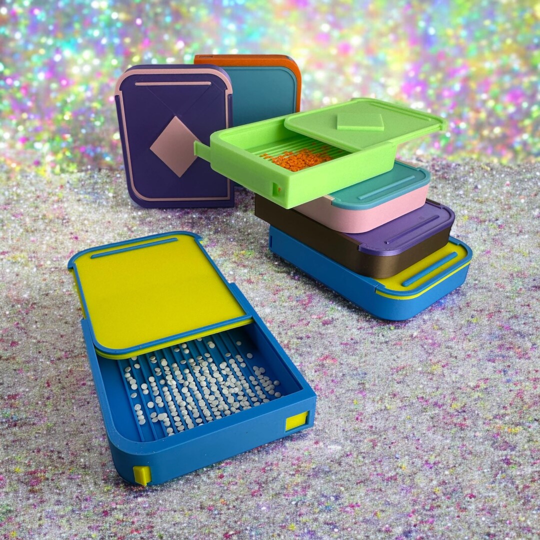 Diamond Art Tray With Lid and Corner Funnel, Diamond Dot Tool, Diamond ...