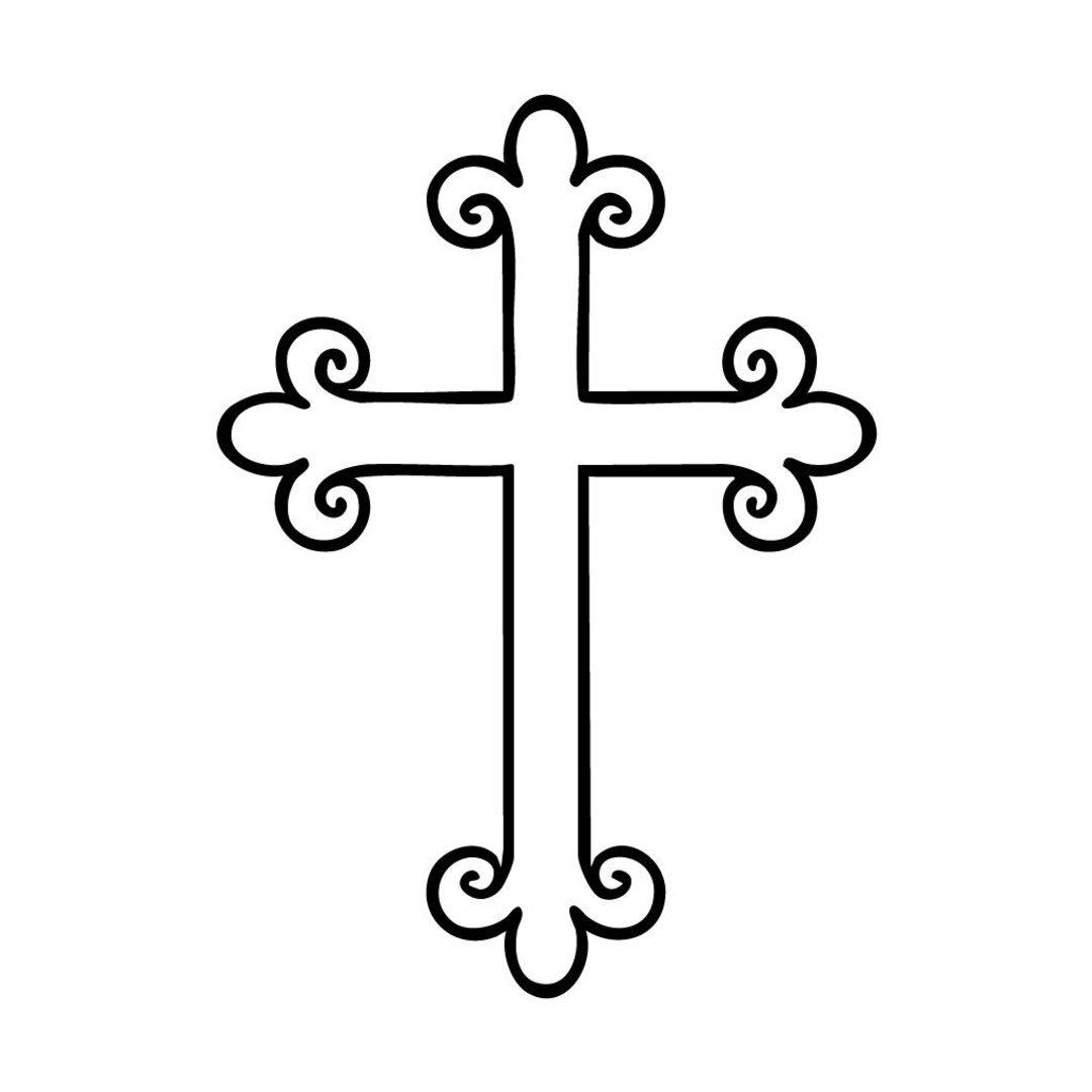 Scrolled Cross SVG: Decorative Flourish Design (digital Download) - Etsy