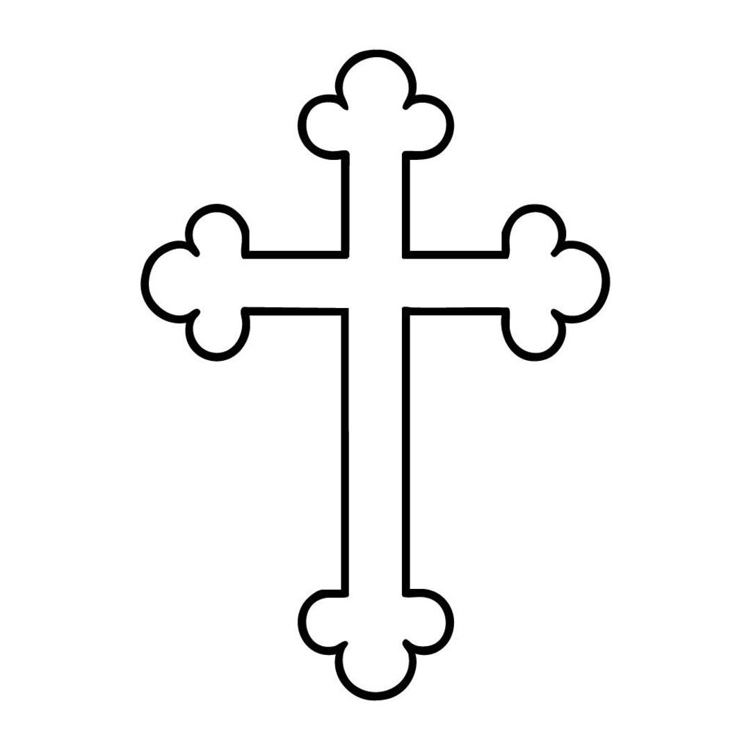 Trefoil Cross SVG: Clover End Line Art - Cricut, CNC, Laser Cut ...