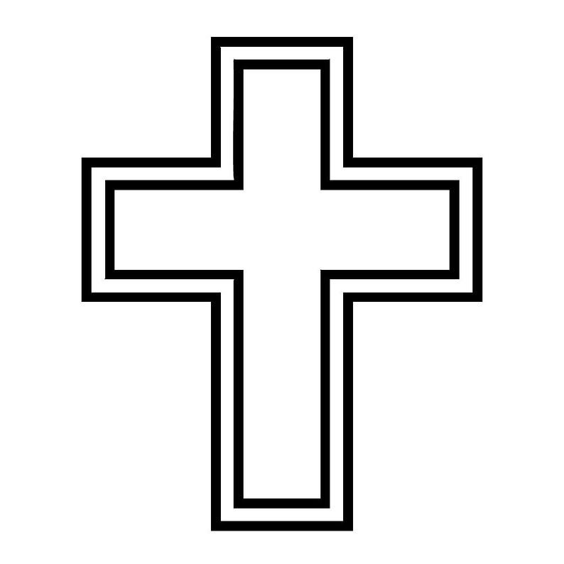 Outline Cross Svg – Bold Double Border Cross Svg for Cricut and Laser ...