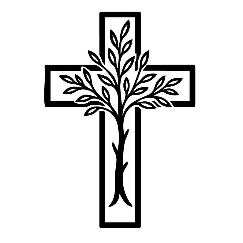 Tree of Life Cross SVG: Christian Line Art (digital Download) - Etsy
