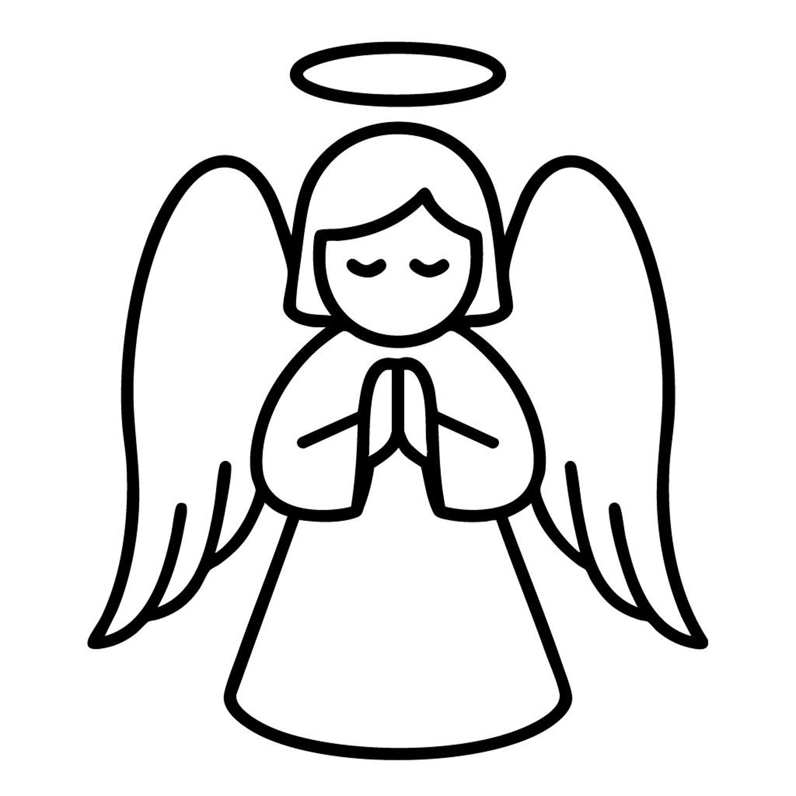Praying Angel SVG: Christian Line Art for Cricut, CNC, Laser Engraving ...