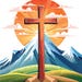 Cross With Mountains for Cricut, SVG, PNG - Etsy