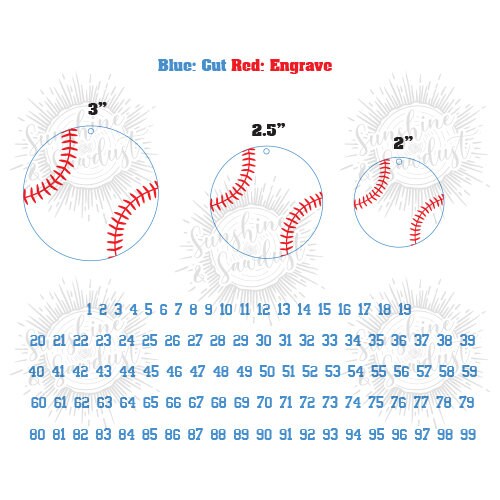 Baseball Keychain SVG Digital File Laser Ready - Etsy