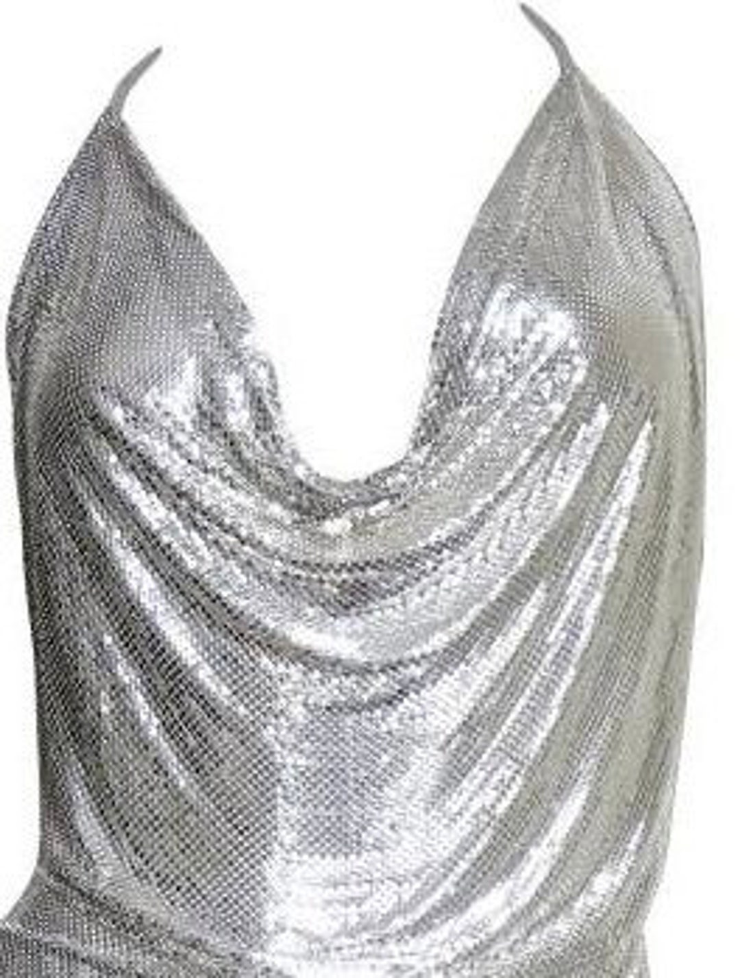 RARE Stunning Silver Halter Backless Whiting and Davis Cowel - Etsy