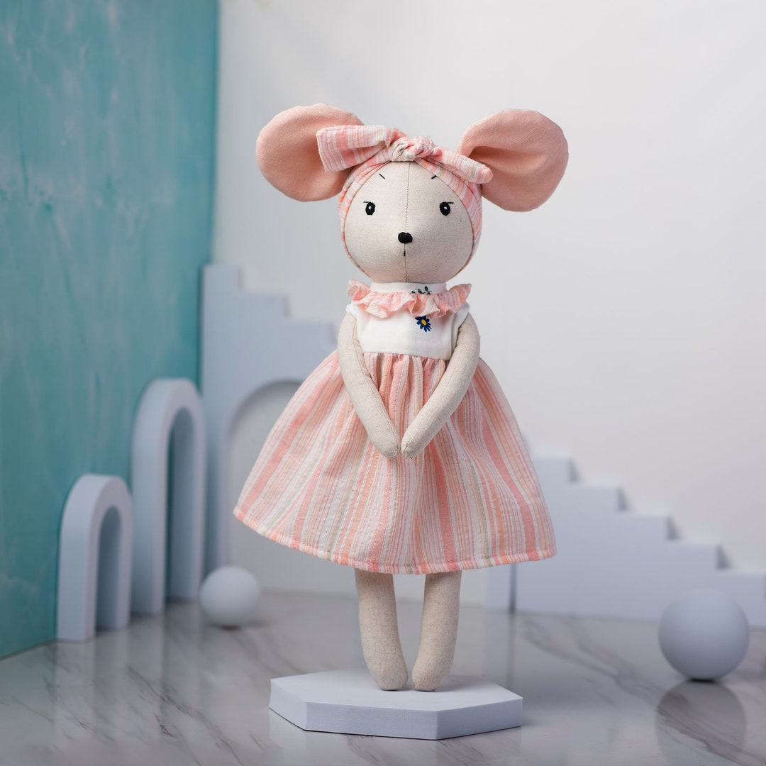 Handcrafted Mouse Doll With Dress - 15,8 Inches, Stuffed Animal ...