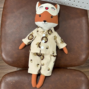 Handmade Linen Fox Doll – Woodland Nursery Decor – Boy and Girl Stuffed ...