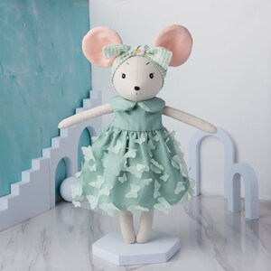 Stuffed Animal the Mouse Doll With Dress, Heirloom Baby Doll, Handmade ...