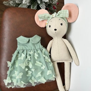 Stuffed Animal the Mouse Doll With Dress, Heirloom Baby Doll, Handmade ...