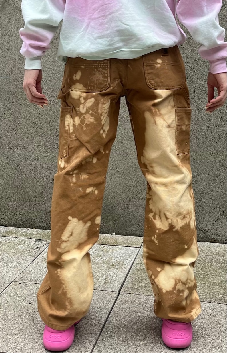 Distressed and Bleach Washed Carhartt Pants - Etsy