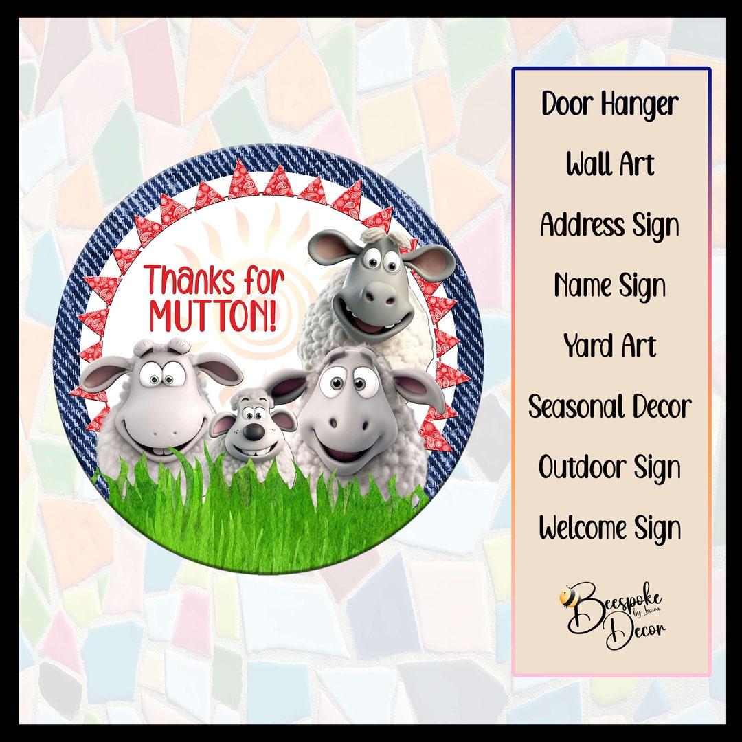Thanks for Mutton Sheep / Barnyard Sign / Cartoon Farm Animals / Farm ...