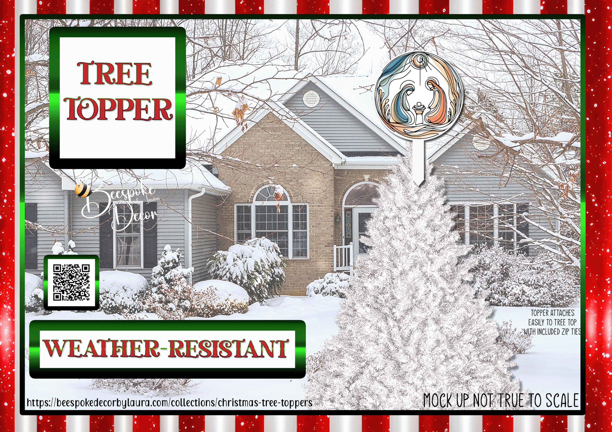 Line Drawing Holy Family Tree Topper / Nativity Tree Topper / - Etsy