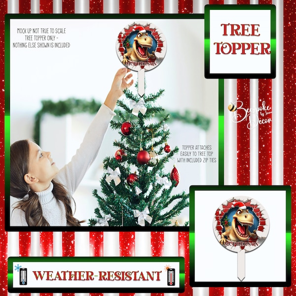 Christmas Tree Topper Dinosaur - Etsy