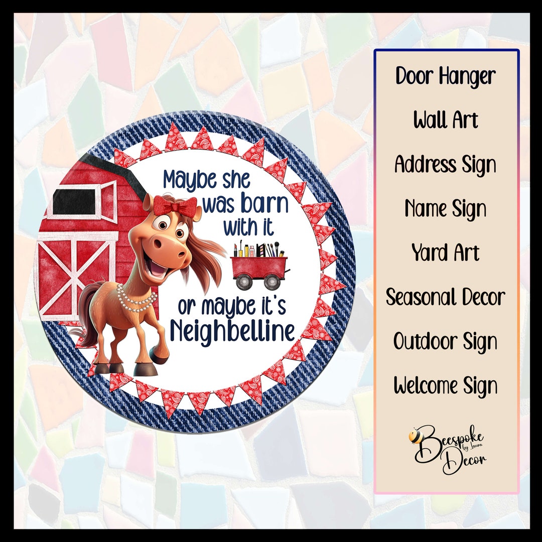 Farmhouse Funny Horse Sign / Barnyard Sign / Cartoon Farm - Etsy
