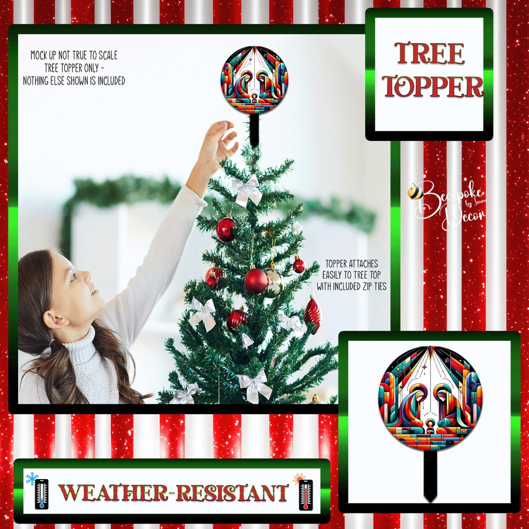 Stained Glass Look Holy Family Tree Topper / Nativity Tree - Etsy