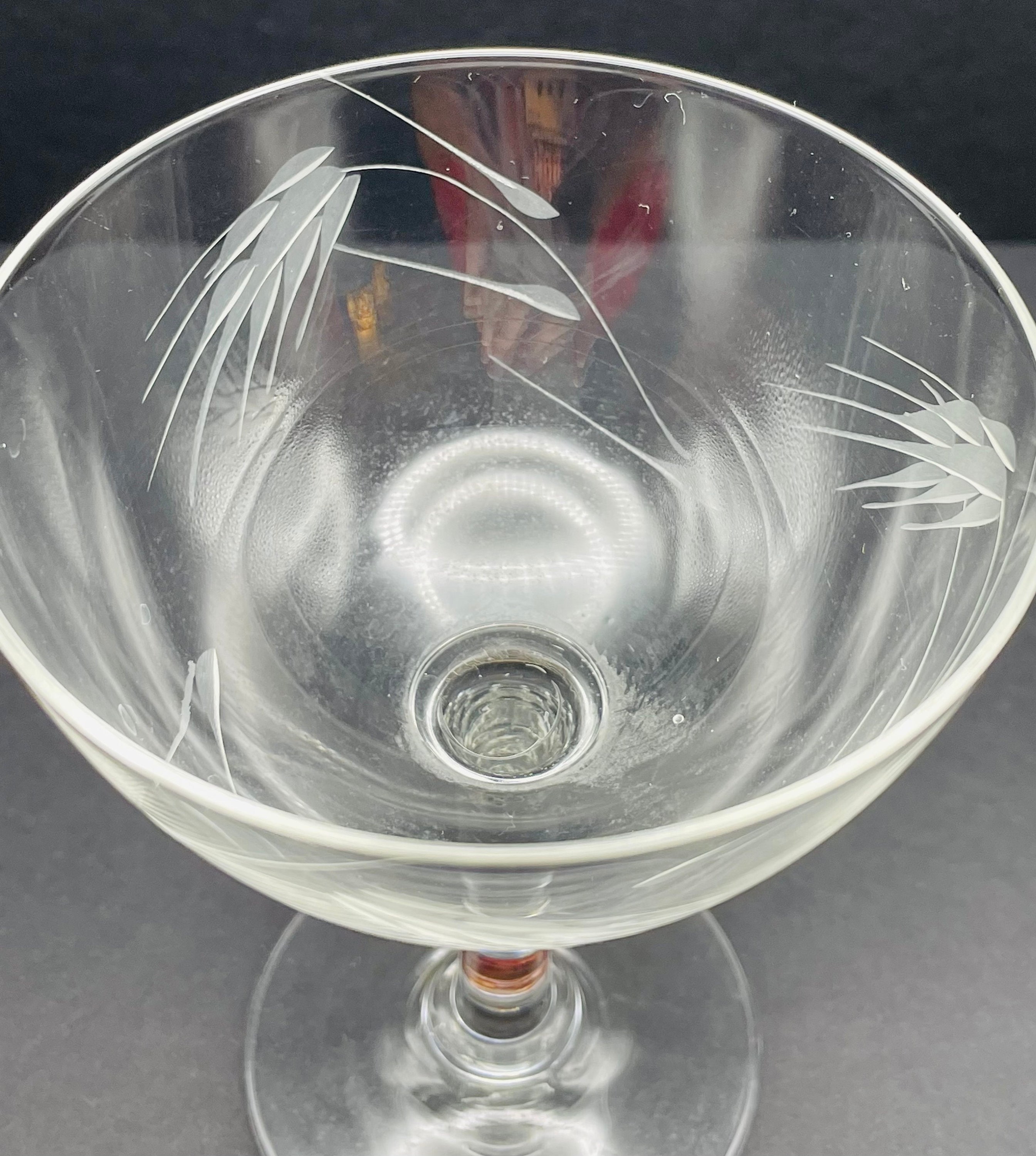 Mid Century Modern Noritake Sasaki "wheat" Pattern Etched Crystal ...