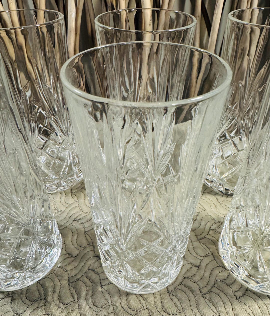 Set of Six RCR Crystal Tumblers. Italian Ulta-clear. Height 6”. in ...