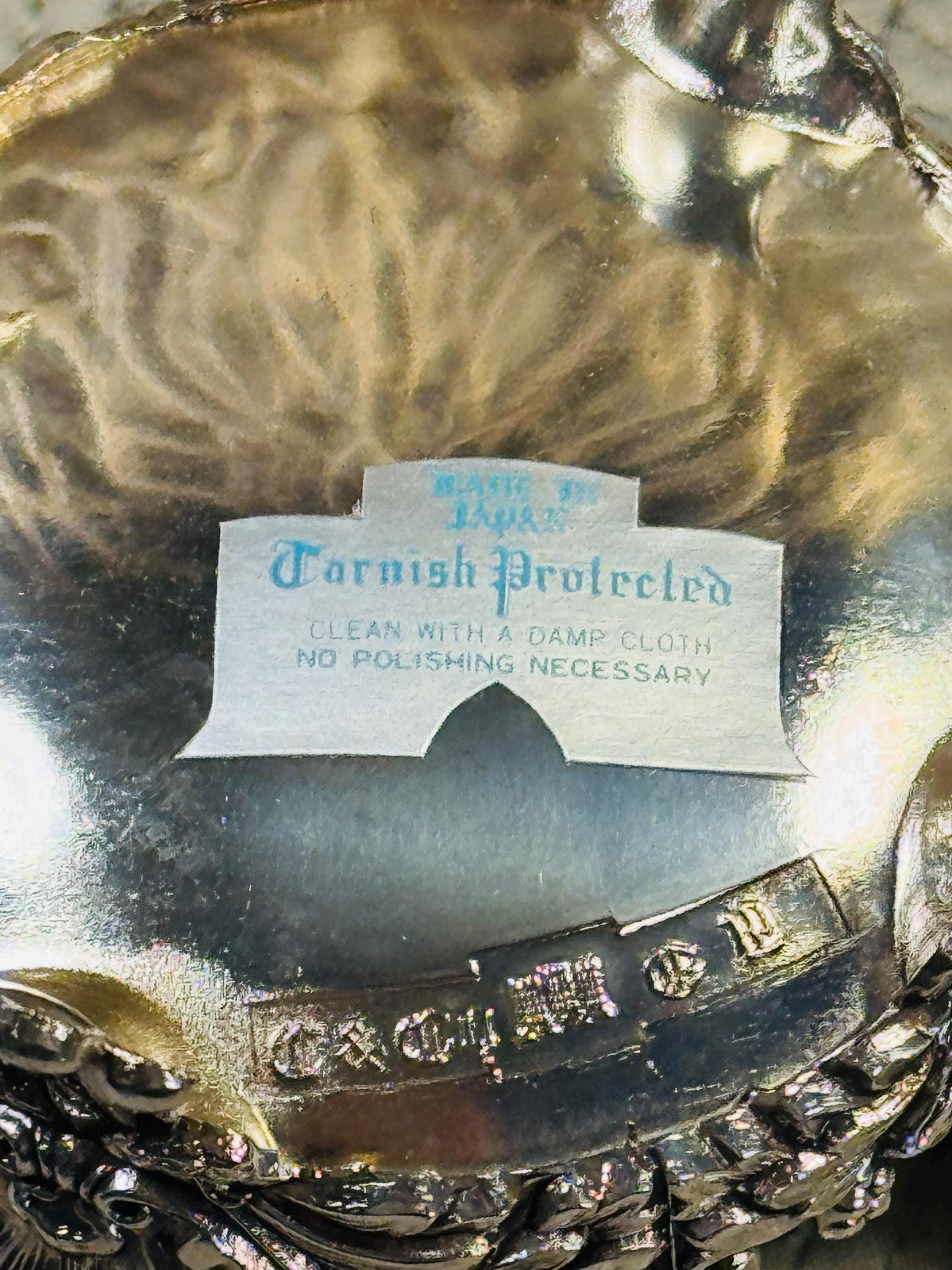 Vintage Corbell & Co. Silverplate Bowl, Cobalt Blue Glass, Cherub Decor ...