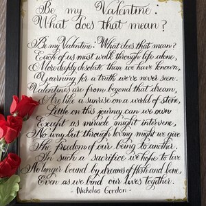 Hand Lettered Valentine's Day Poem by Nicholas Gordon. - Etsy
