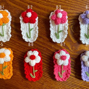Handmade Flower Crochet Hair Clips, Cute Hair Clips for Girls Kids ...