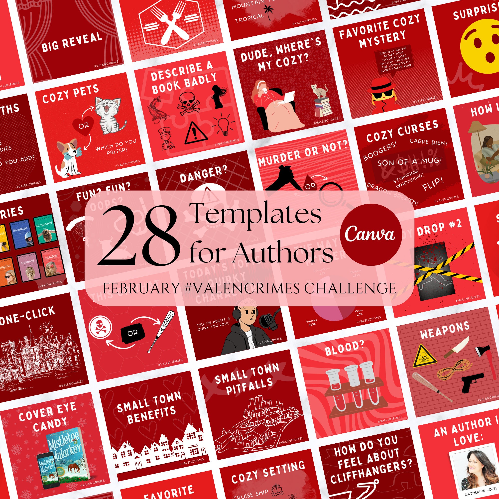 28 Canva Templates for Authors February valencrimes Challenge Writers ...