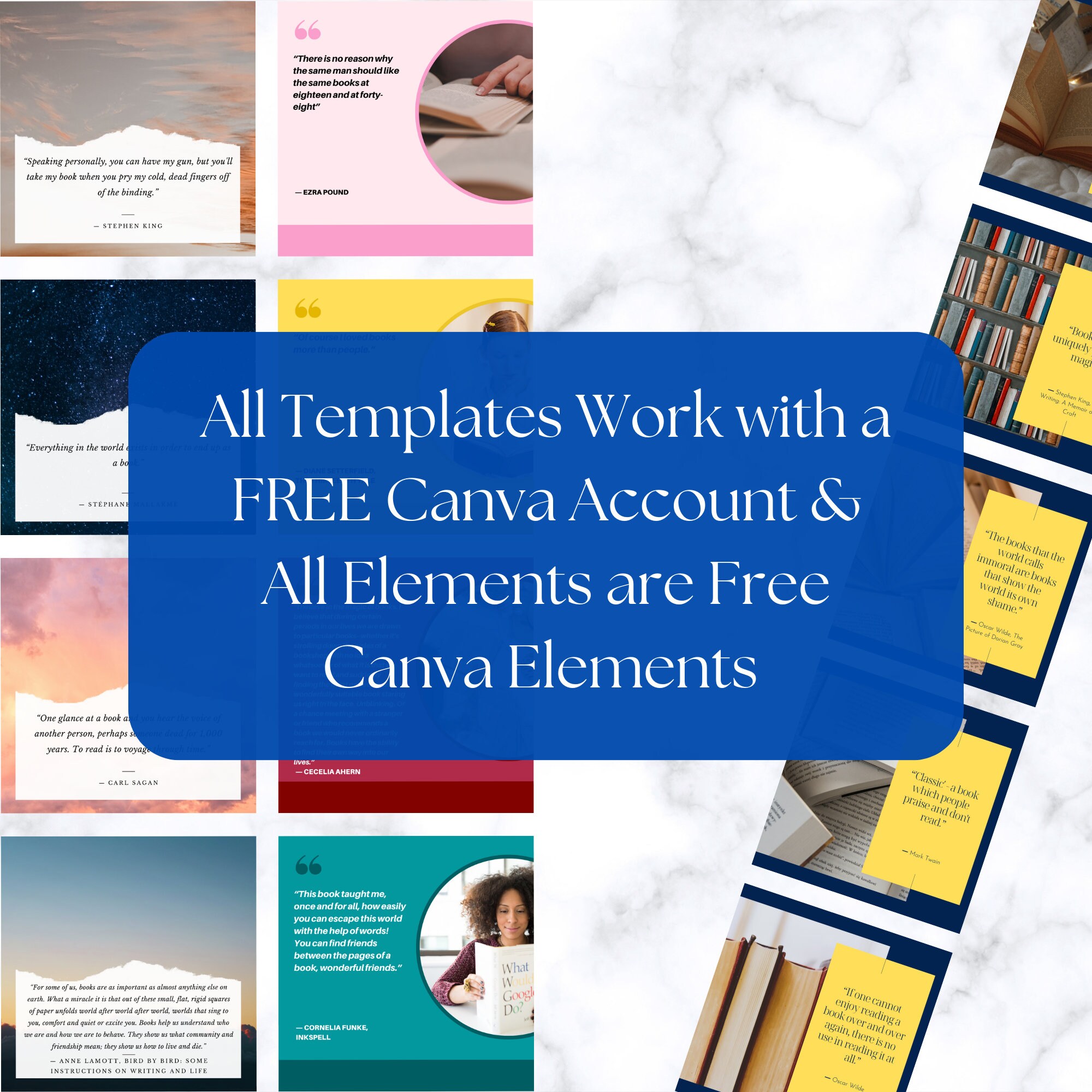 Big Pack 300 Book Quotes Canva Templates Authors Writers Bookstagram ...