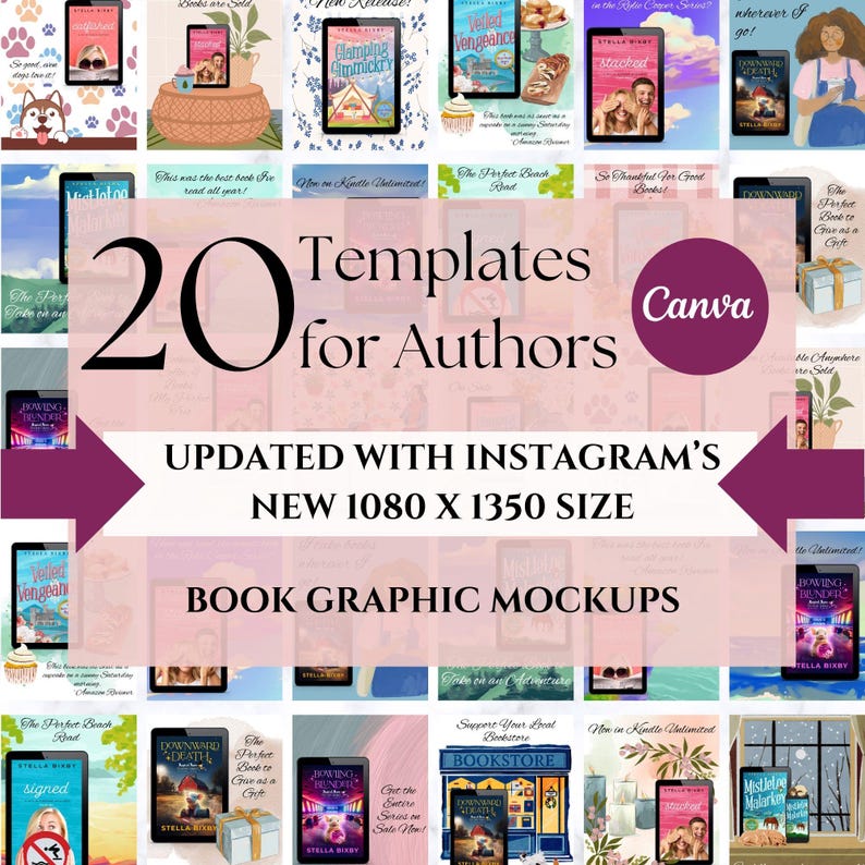 20 Cozy W/text Canva Book Mockup Templates for Authors New Instagram ...
