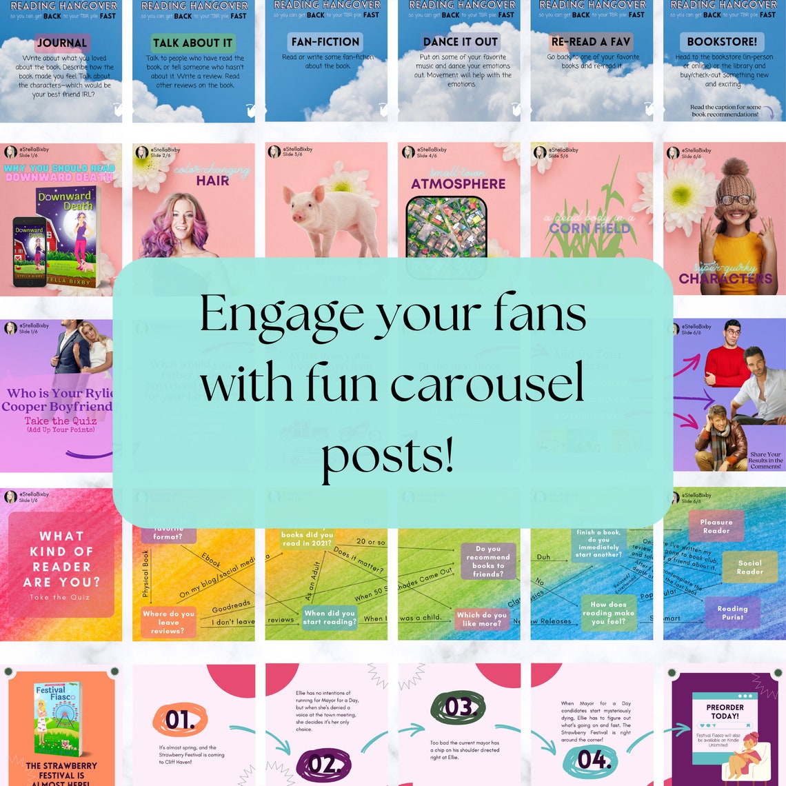 12 Canva Instagram Carousel Templates for Authors | Writers ...