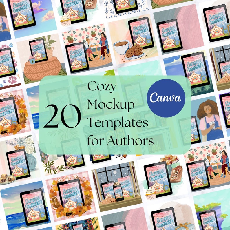 20 Cozy (no Text) Canva Book Mockup Templates for Authors | Writers ...