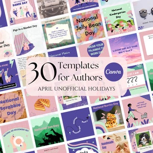 30 Canva Templates for Authors | Unofficial April Holidays | Writers ...