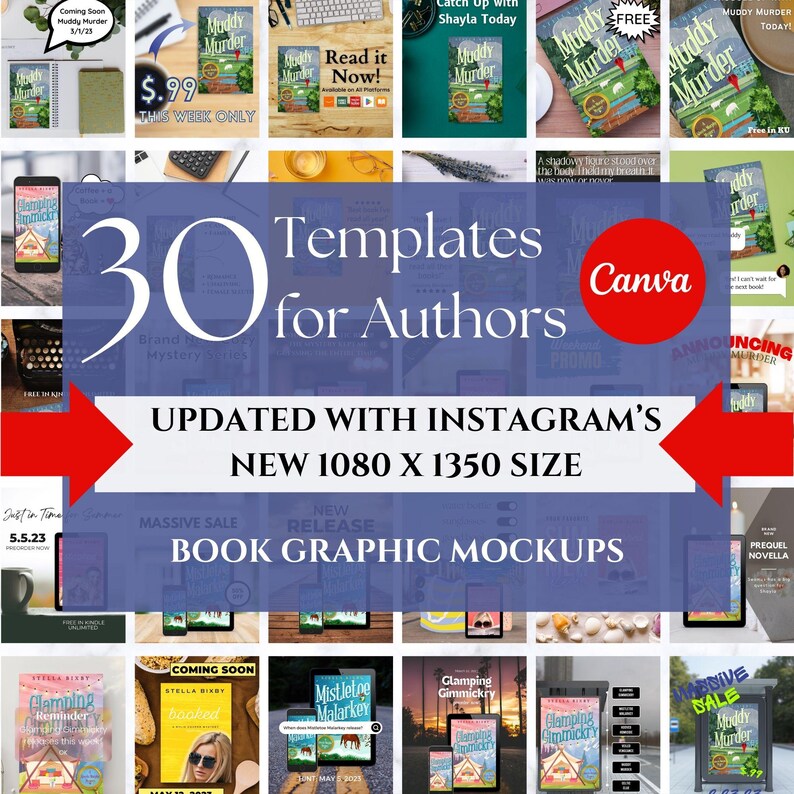 30 Canva Book Mockup Templates for Authors New Instagram Dimensions ...