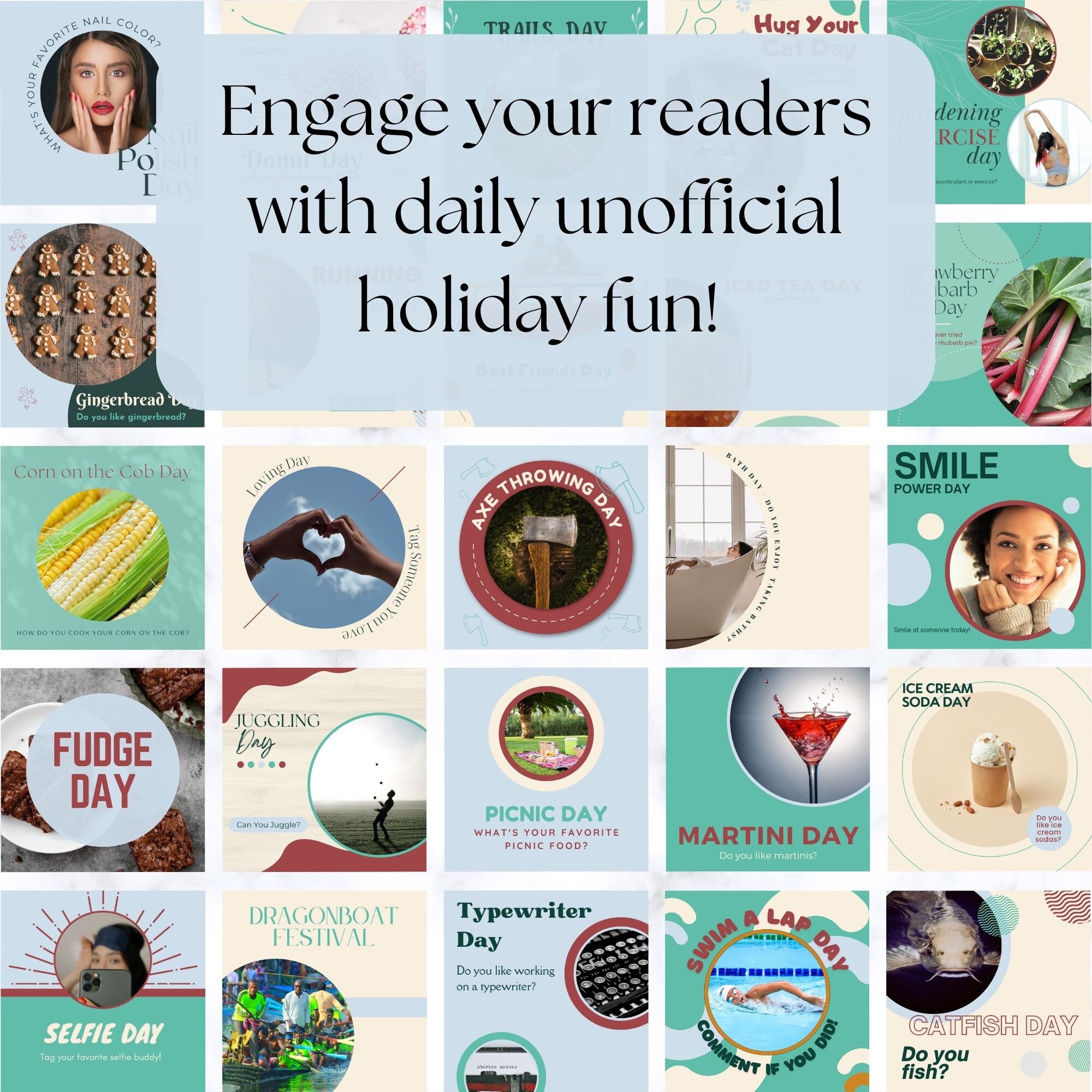 30 Canva Templates for Authors | Unofficial June Holidays | Writers ...