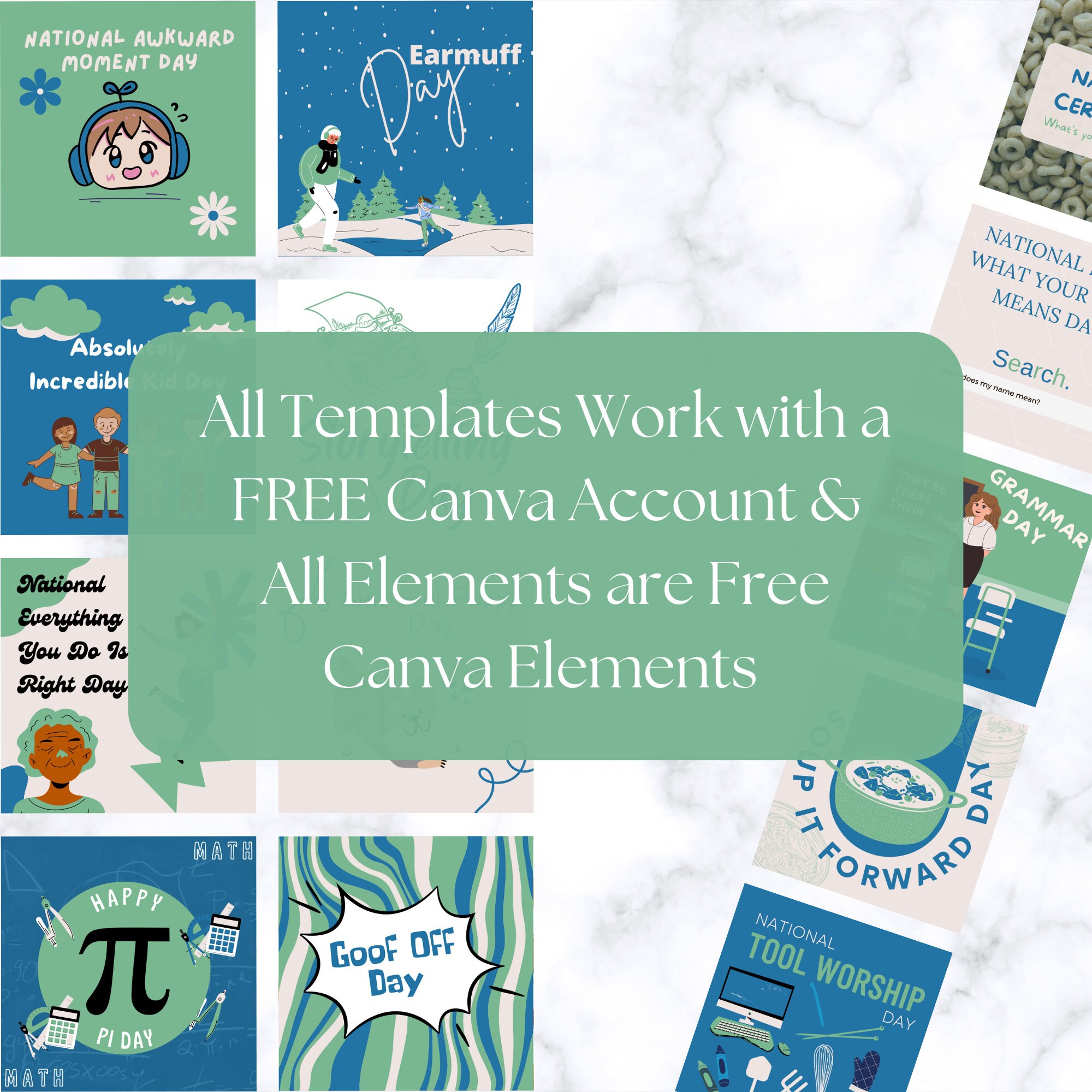 31 Canva Templates for Authors | Unofficial March Holidays V.2 ...
