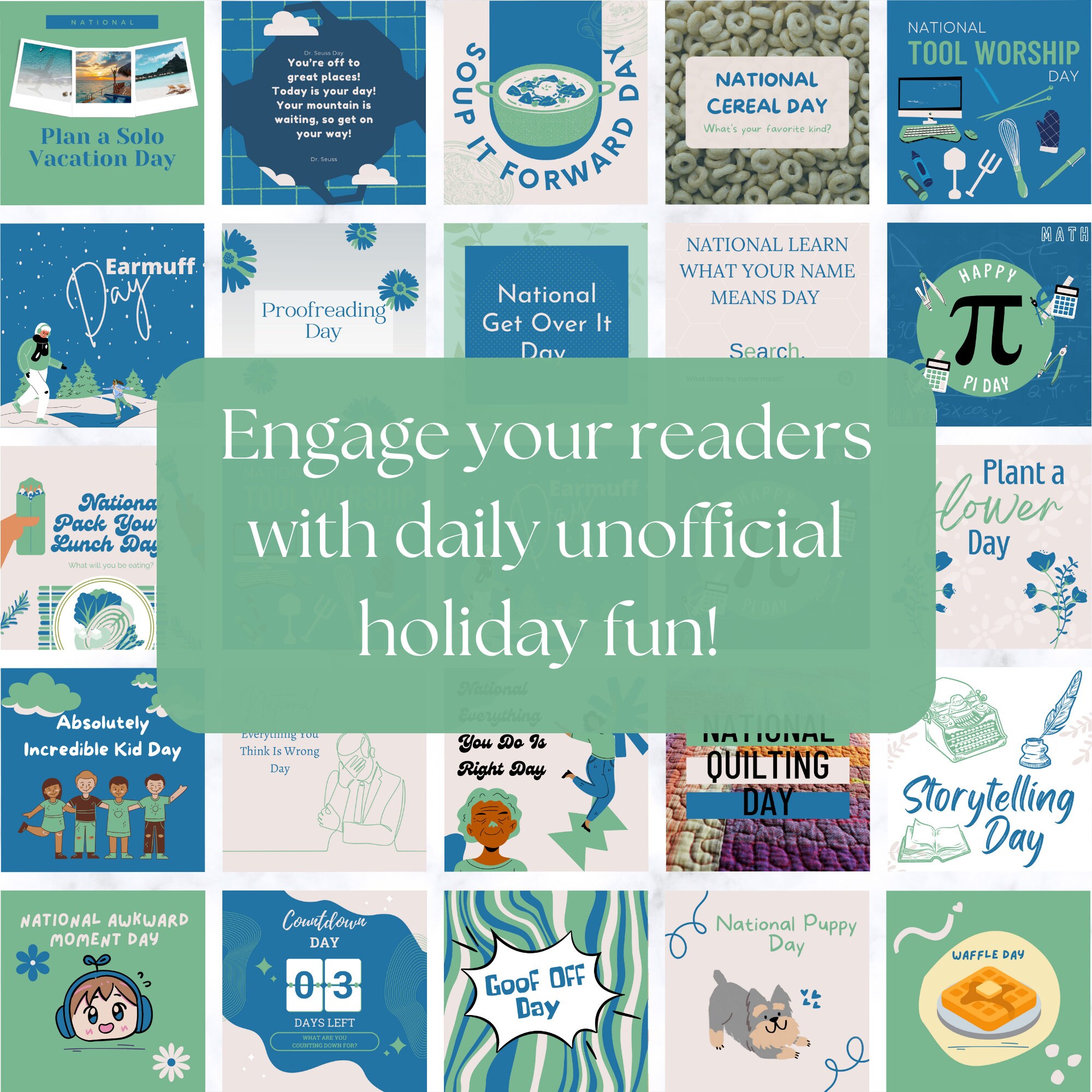 31 Canva Templates for Authors | Unofficial March Holidays V.2 ...